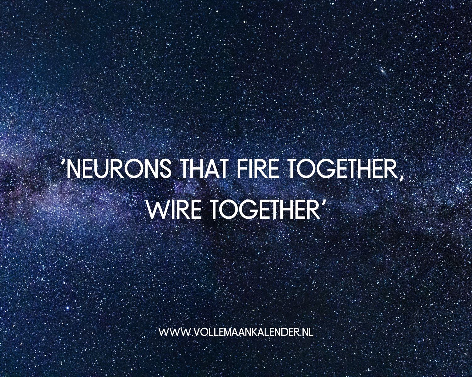 'Neurons that fire together, wire together' - VolleMaanKalender.nl